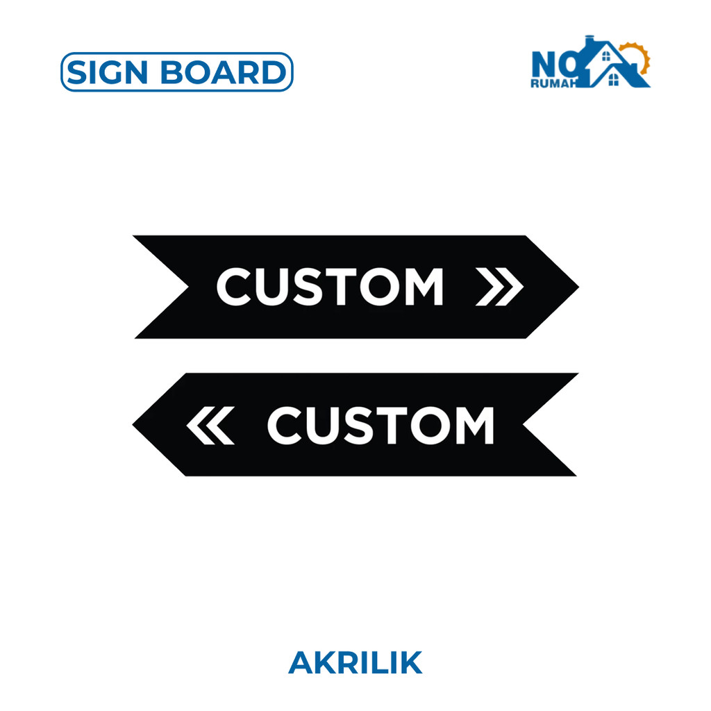 Jual Custom Tulisan Arah Panah Papan Sign Board Akrilik Print Label ...