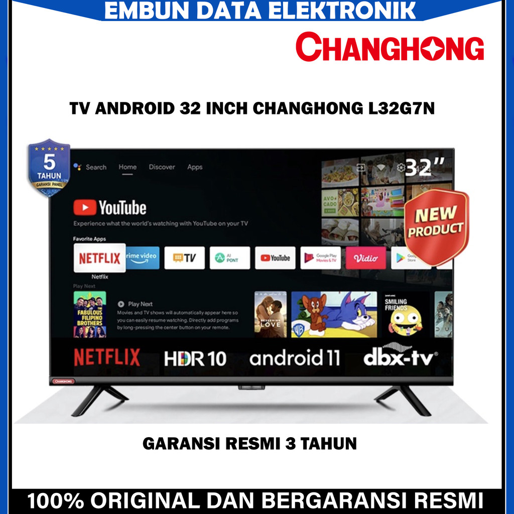 Jual TV CHANGHONG 32 INCH ANDROID TV- DIGITAL TV - Youtube/Netlfix - Bluetooth - Google Voice ...