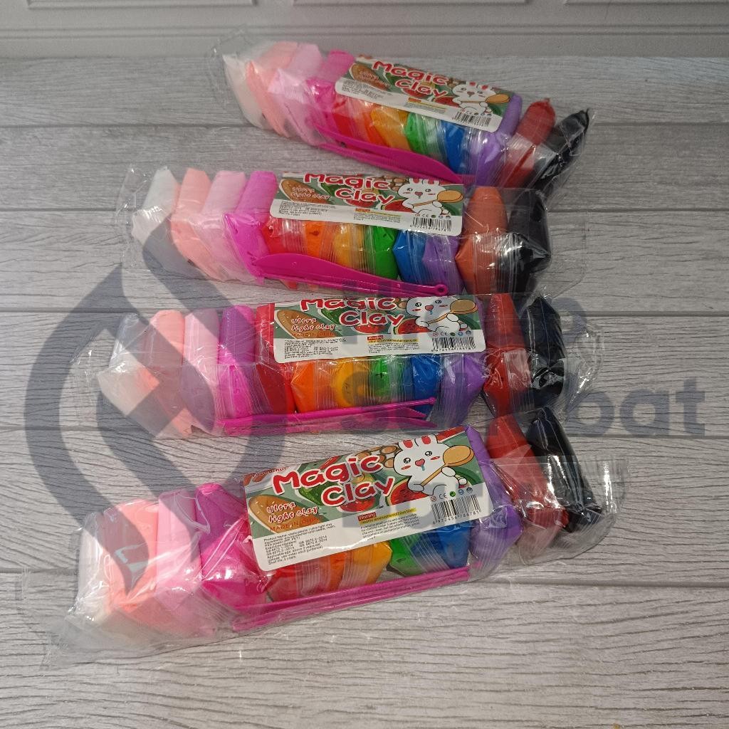 Jual SATU SET 12 WARNA ( 100 Gram ) Magic Clay Polymer Plastisin Lilin ...