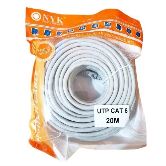 Jual Kabel LAN UTP CAT 6 NYK 20m 30m 40m 50m ethernet Gigabit Rj45 20 30 40 50 meter | Shopee ...