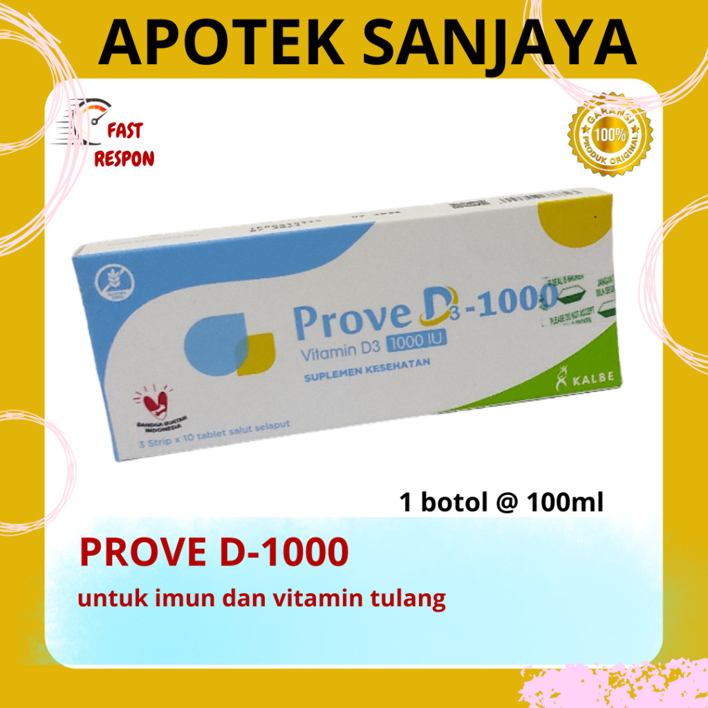 Jual PROVE D3 1000IU / VITAMIN D3 1000IU / 10 TABLET / STRIP / DAYA ...
