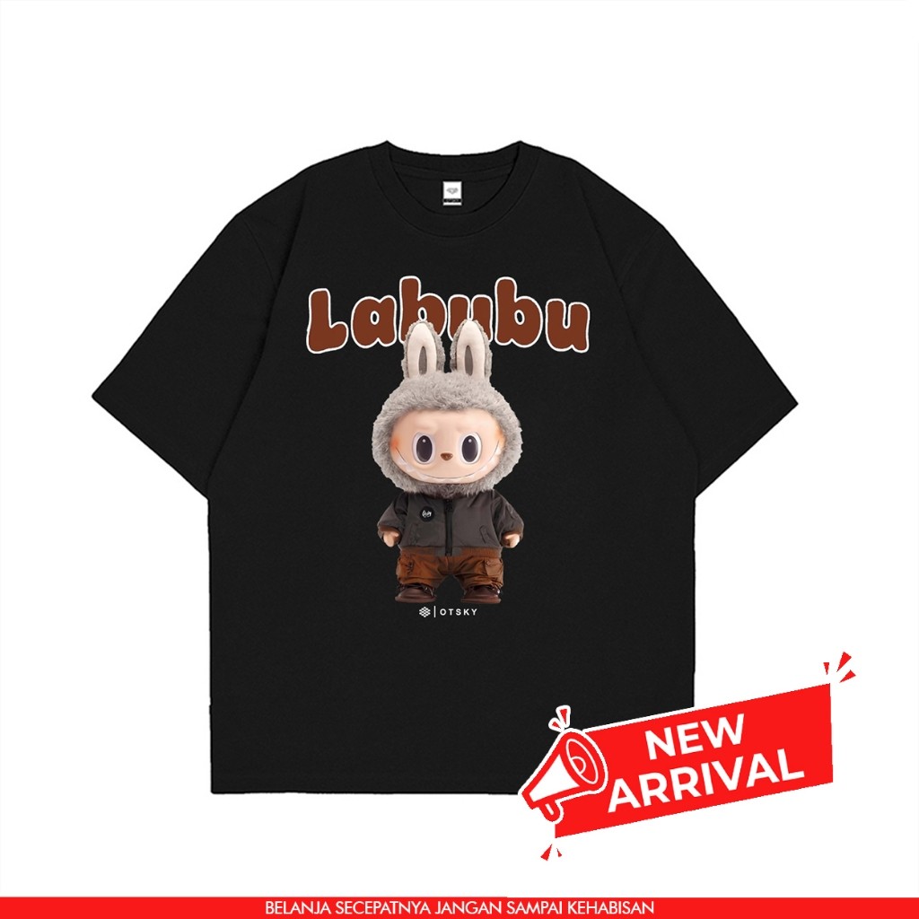 Jual Otsky Kaos Pria Logo Labubu Black X LBU002 Cotton 24s (U2 ...