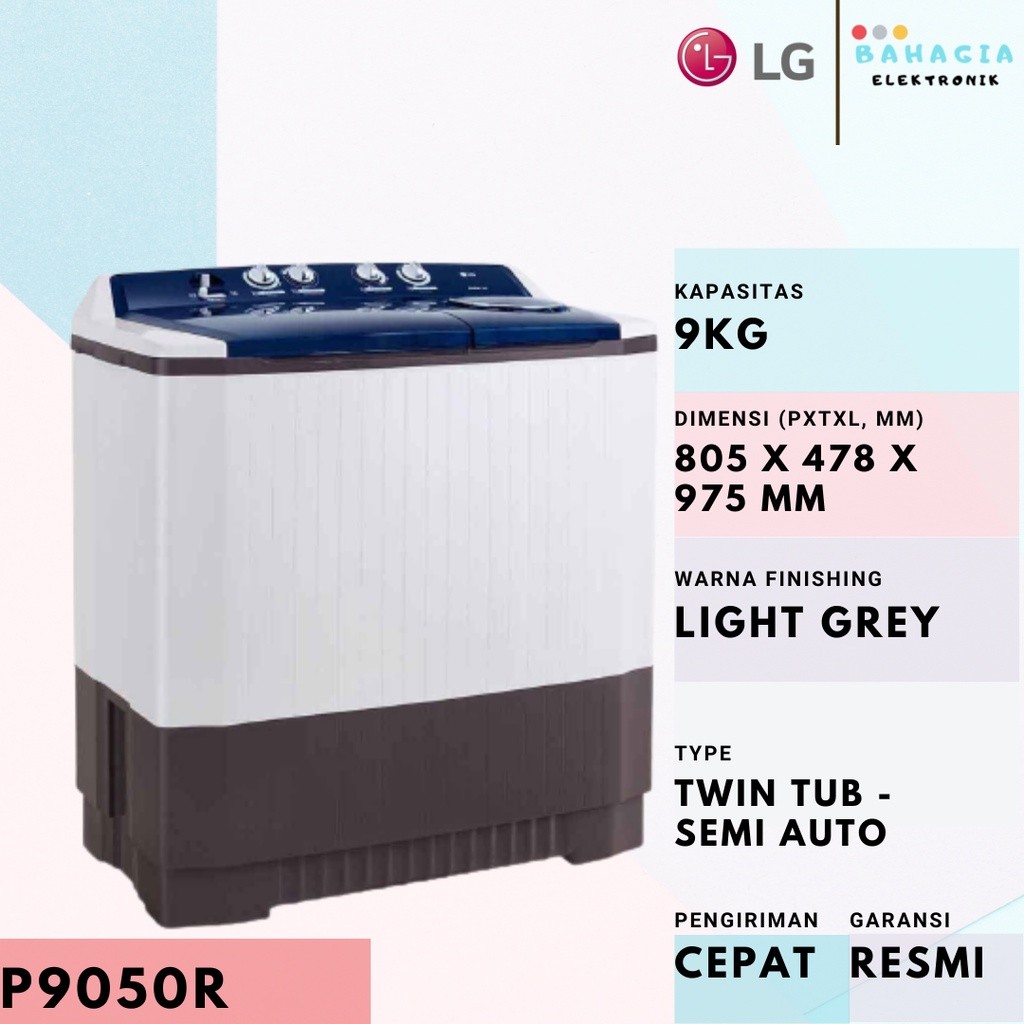 Jual LG P9050R Mesin Cuci 2 tabung 9 Kg | Shopee Indonesia