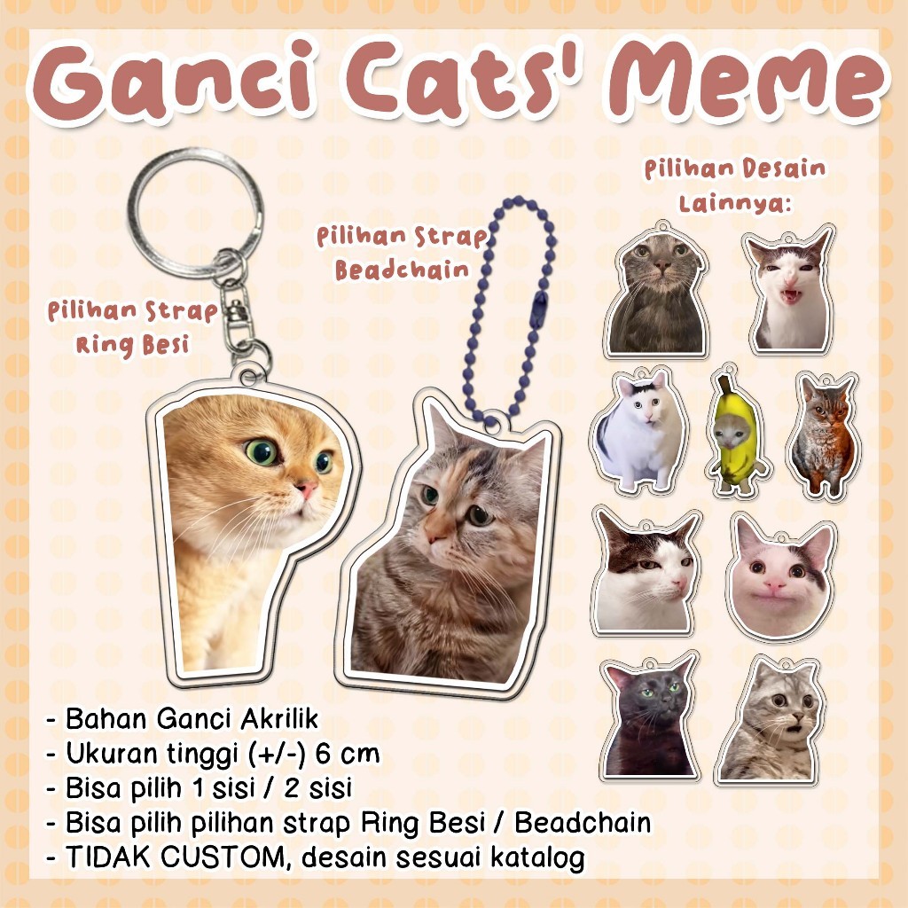 Jual Ganci / Gantungan Kunci MEME KUCING VIRAL - Cats Meme - Kode KYCT ...