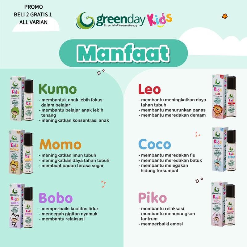 Jual Paket Beli 2 Gratis 1 Greenday Kids Bobo Kumo Coco Piko Leo Dan ...