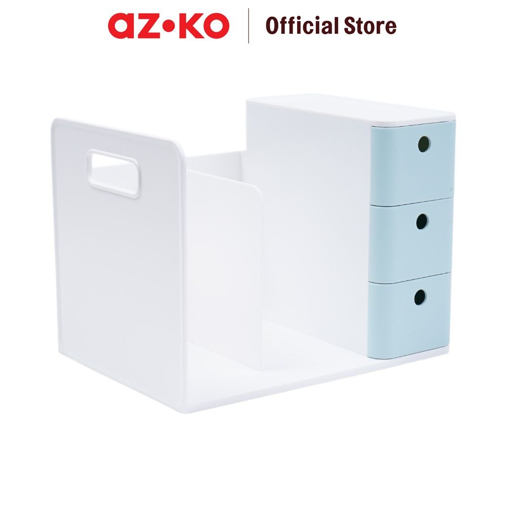 Jual AZKO Stora Wabi Sabi Organizer Buku Dengan Laci - Putih Bookshelf ...