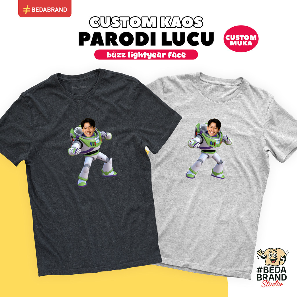Jual Custom Kaos Foto Muka Parodi Lucu - Buzz Lightyear Face | Shopee ...