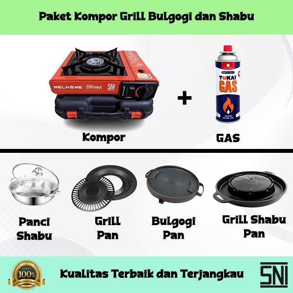 Jual SHAFFSHOP Kompor Portable Paket Barbeque Grill Paket Suki Shabu ...