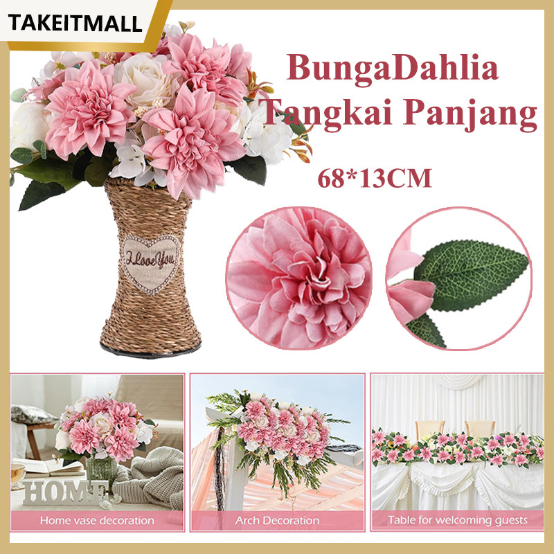 Jual Bunga Dahlia Tangkai Panjang Cabang 3 Artificial Bunga Imitasi ...