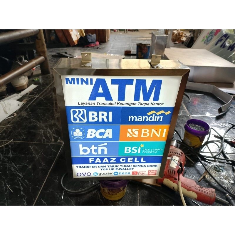 Jual NEON BOX MINI ATM 2 SISI SATU HARI JADI| AKRILIK TERMURAH | Shopee Indonesia