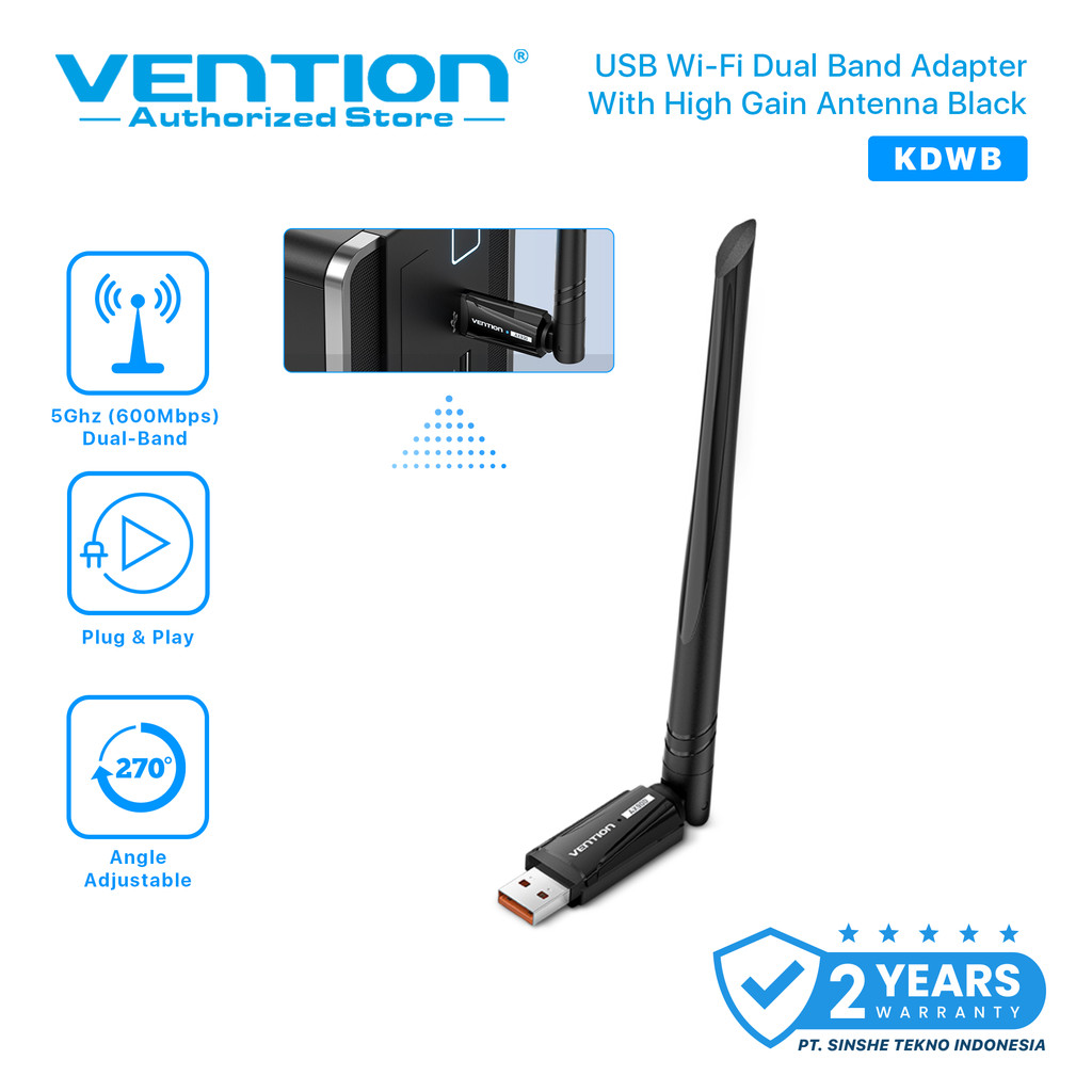 Jual Vention USB Adapter Wi-Fi 6 Dual Band Dongle Wifi with Powerful ...