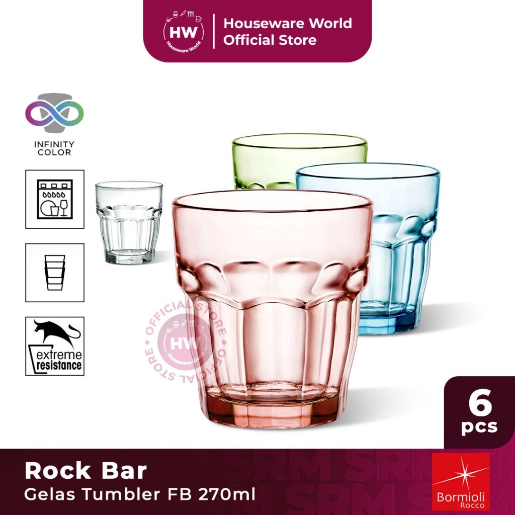 Jual BORMIOLI ROCCO Gelas Tumbler FB Rock Bar 270ml - 6pcs | Shopee Indonesia