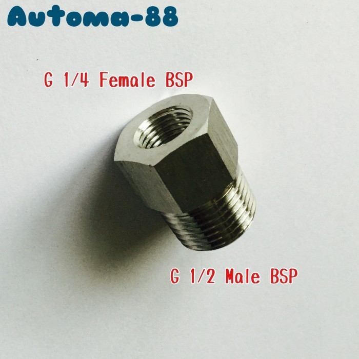 Jual MD99 Adapter Reducer Drat G 1/4" Female x G 1/2" Male Stainless ...