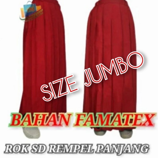 Jual JUMBO...ROK SD REMPEL PANJANG MERAH BIG SIZE BIG SIZE L3-L5 ...
