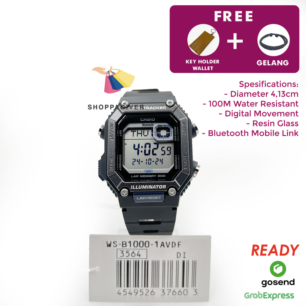Jual Casio Original WS-B1000-1A / WS-B1000-1AVDF Bluetooth Wireless Step Tracker Jam Tangan Pria ...