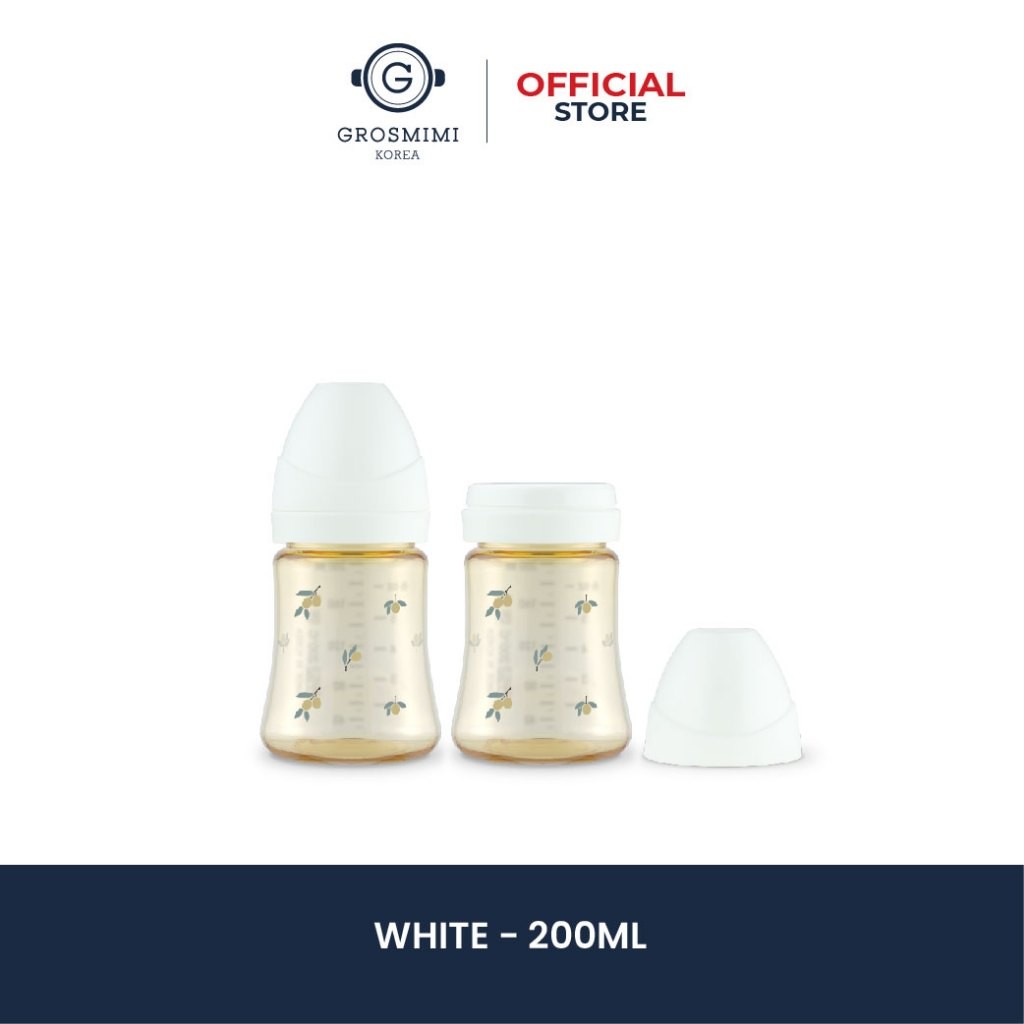 Jual GROSMIMI PPSU OLIVE FEEDING BOTTLE TWIN PACK 200/300ml (not included teat, White) | Shopee ...