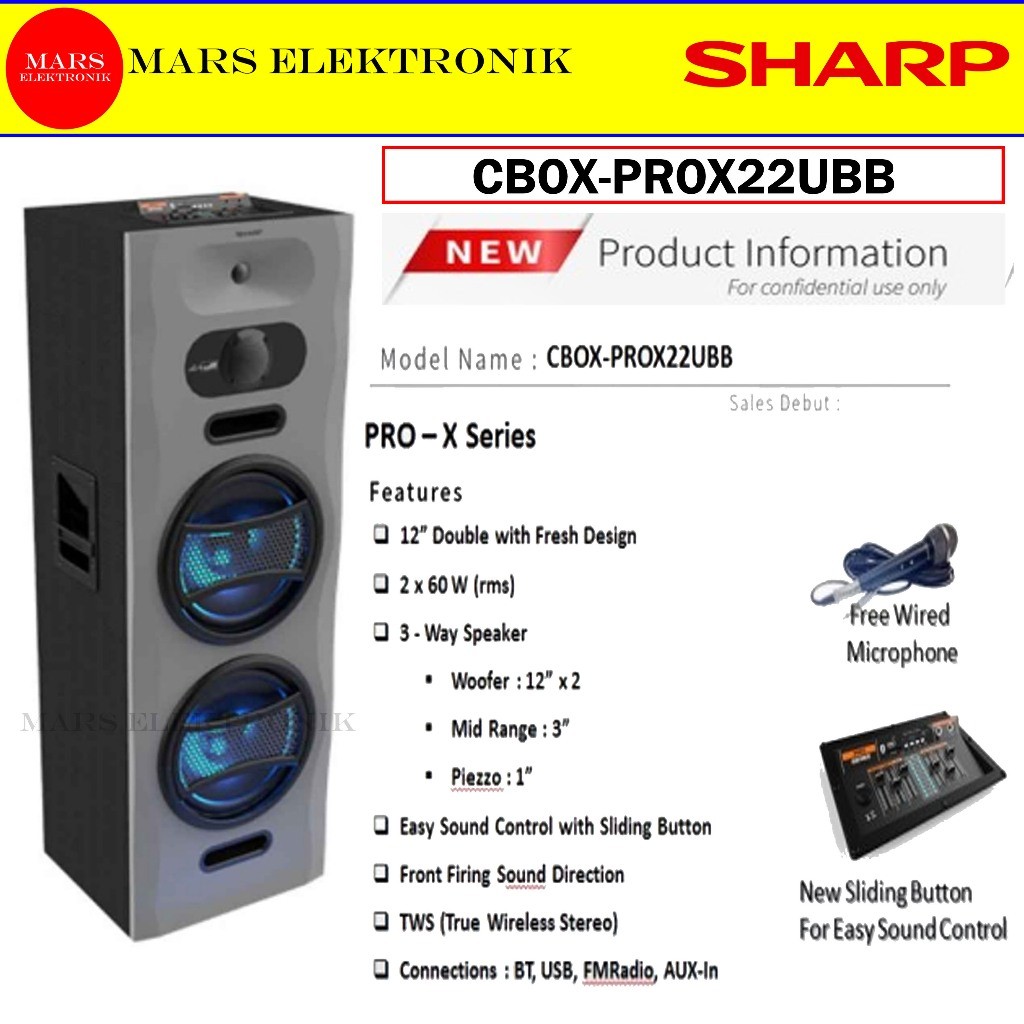 Jual SPEAKER SHARP ACTIVE CBOX-DPRO22CB / CBOX-PROX22UBB - BIG WOOFER ...