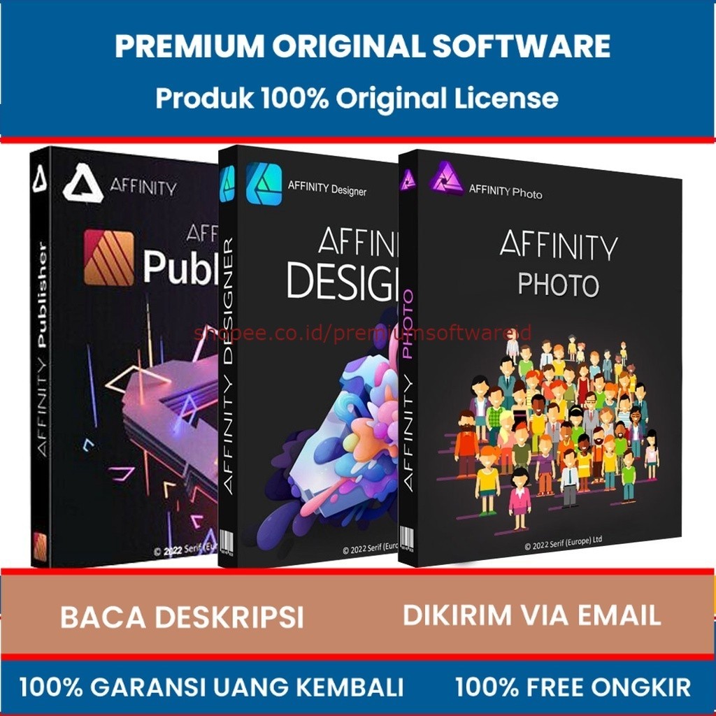 Jual [WIN/MacOS] PAKET 3 Lisensi SERIF AFFINITY Designer Photo Dan Publisher V1104 Terbaru ...