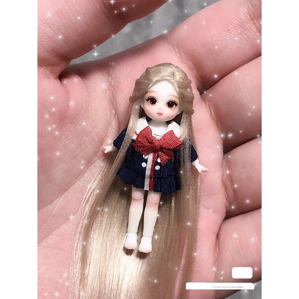 Jual 4.5cm mini BJD doll whole body joint activity white muscle mini ...
