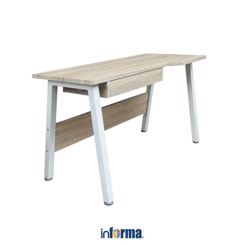 Jual Informa Heidi Meja Kantor - Putih/Cokelat Oak Office Table ...