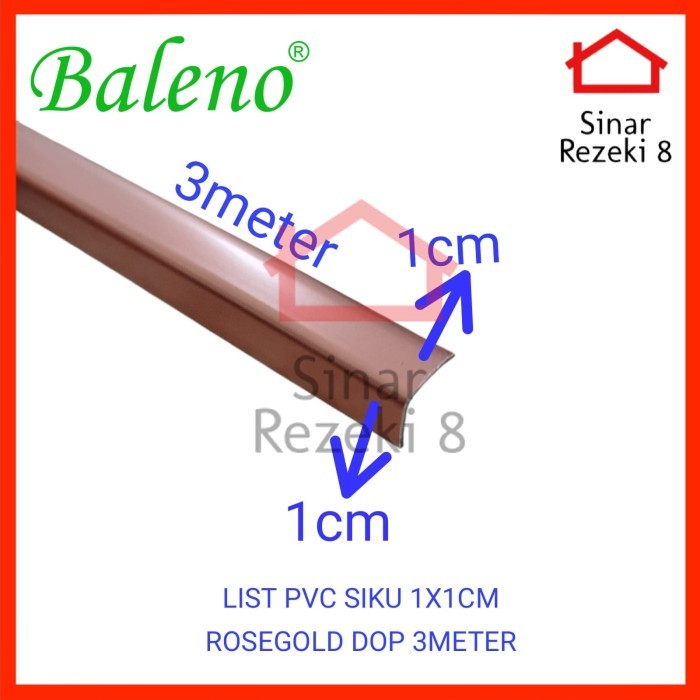 Jual List PVC Siku 1 x 1 cm ROSE Gold Doff Baleno / Plat L Emas 10 x 10 ...