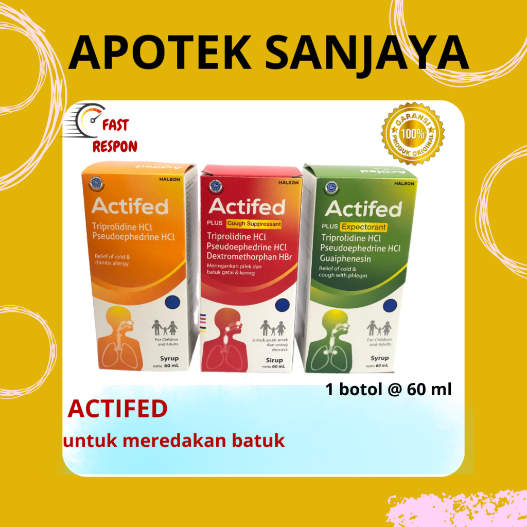 Jual ACTIFED SIRUP / MERAH BATUK KERING / HIJAU BERDAHAK / KUNING PILEK ...