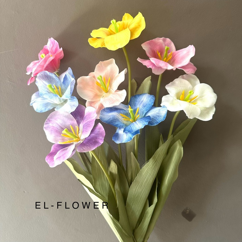 Jual Tulip mekar kain beku embos premium blooming tulip bunga ...