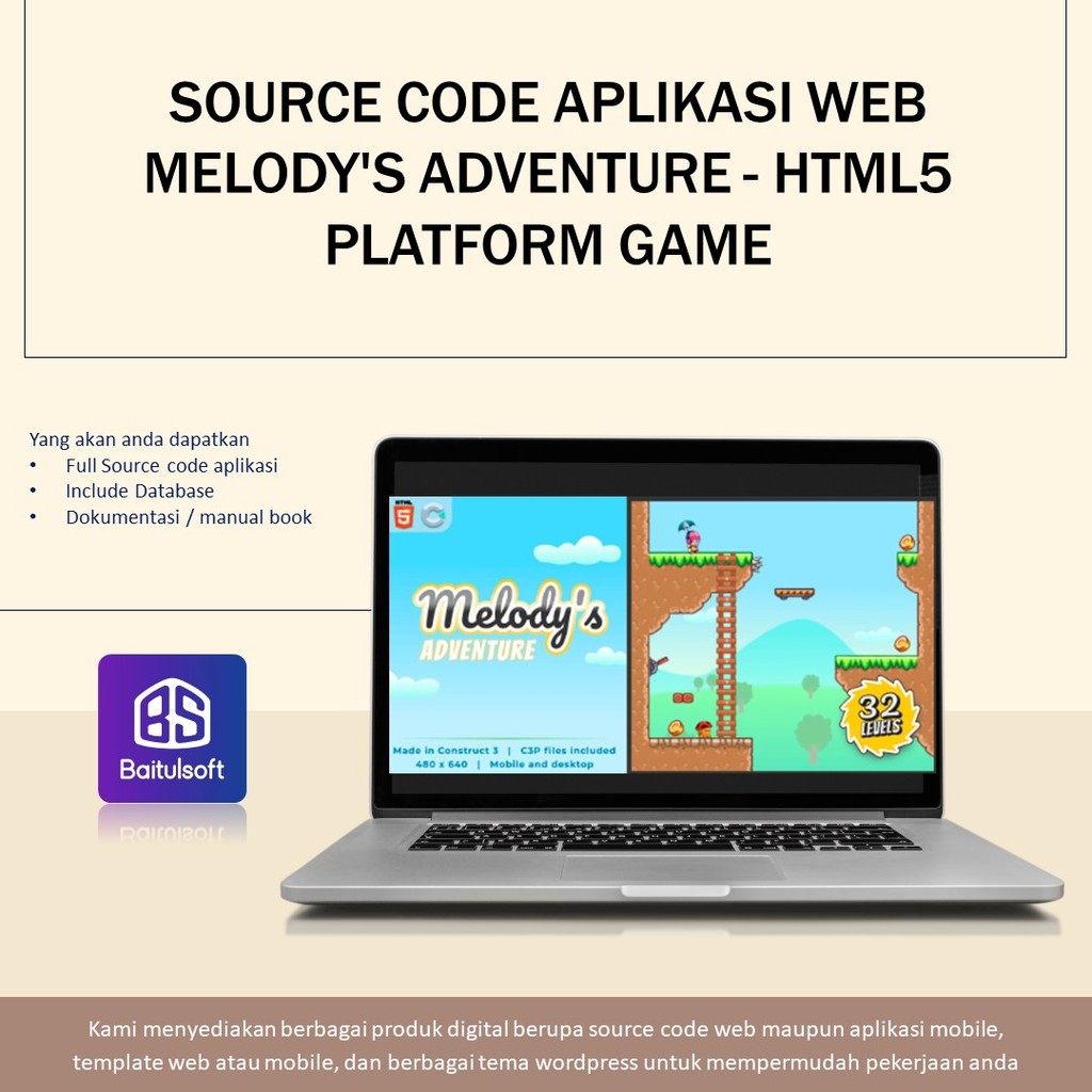 Jual SOURCE CODE APLIKASI WEB MELODY'S ADVENTURE - HTML5 PLATFORM GAME | Shopee Indonesia
