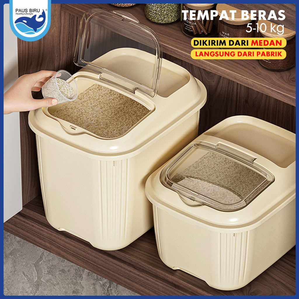 Jual Paus Biru -Tempat Beras Kacang 5/10/15kg Rice Box Tempat ...