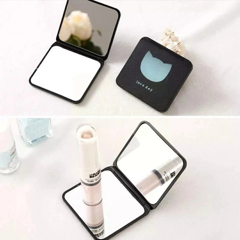 Jual Cermin Mini Travel Size 2 sisi Lipat Cermin Persegi Polos Kaca ...