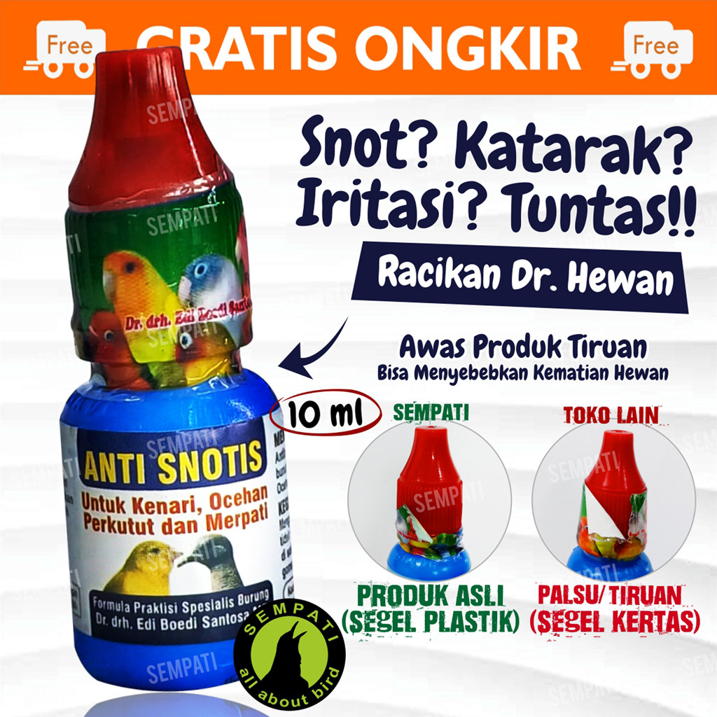Jual SEMPATI ANTI SNOTIS SNOT DR.EDHI OBAT BURUNG SAKIT MATA BERLENDIR ...