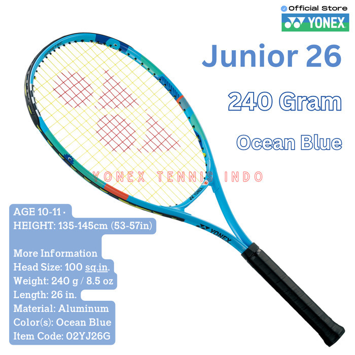 Jual Yonex JUNIOR 26 240g - Ocean Blue - racket tennis | Shopee Indonesia