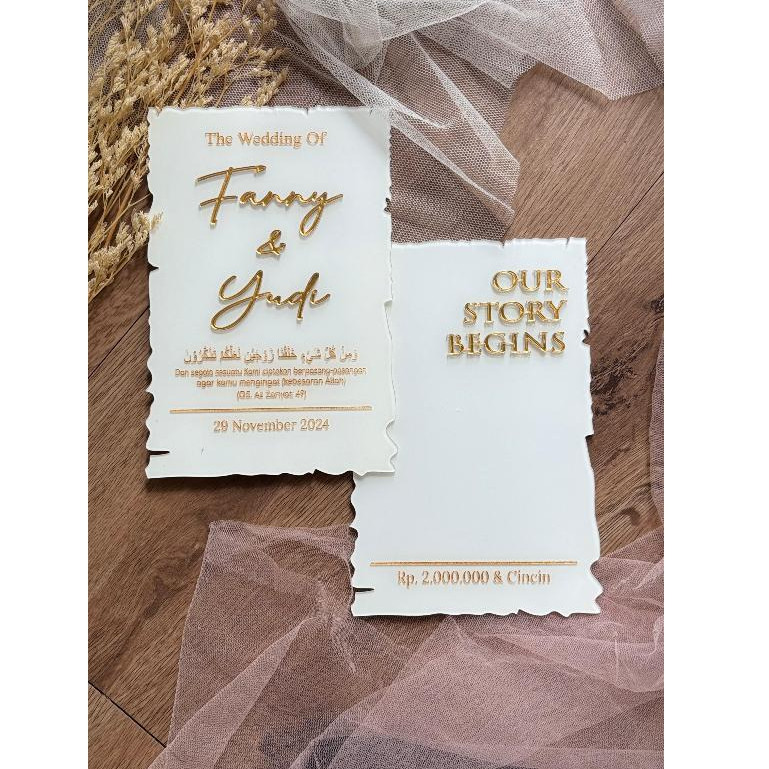 Jual Papan Akrilik Mahar bentuk kertas custom / Acrylic Brush bentuk ...