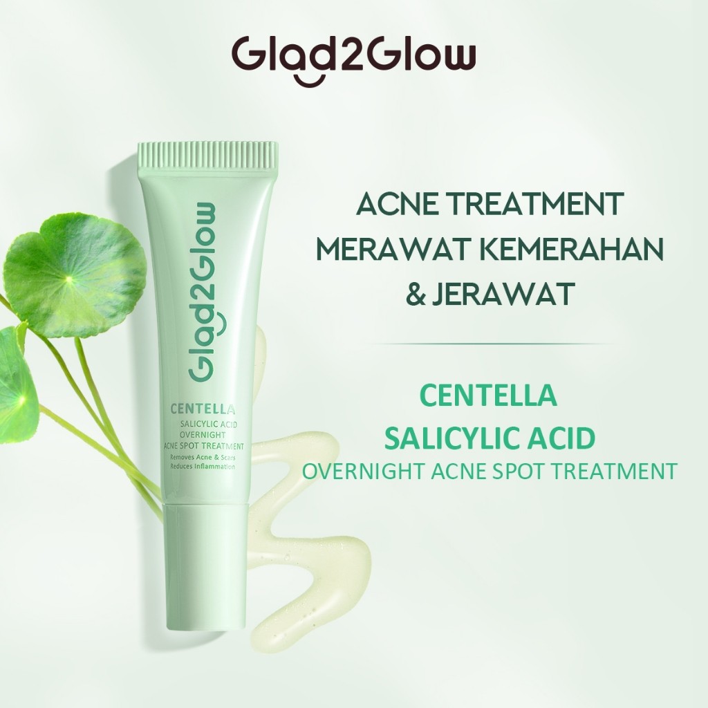 Jual [100%ORI]Glad2Glow Salicylic Acid Overnight Acne Spot Cream ...