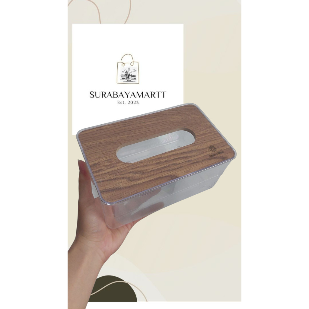 Jual SM Tempat Tissue Bambu Transparan - Tissue Box - Tempat Tissue ...