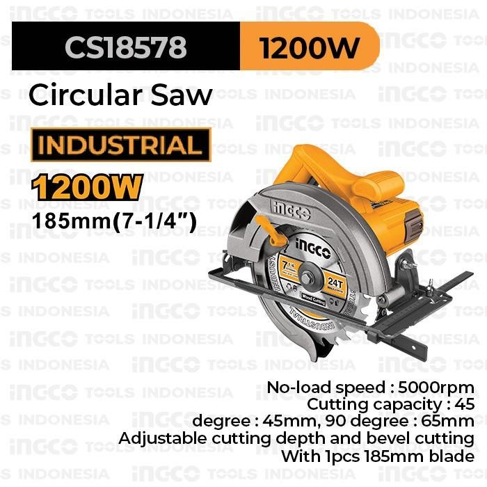 Jual Mesin Circular Saw 7" Inch INGCO CS18578 Gergaji Potong Kayu Wood ...