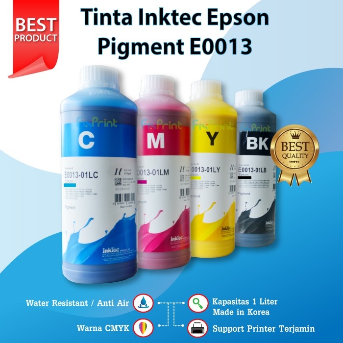 Jual Tinta Pigment InkTec E0013-01L Black Cyan Magenta Yellow 1 Liter Refill Printer Epson ...