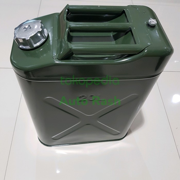 Jual Jerigen jerry can metal besi 20 liter hijau army krisbow | Shopee ...