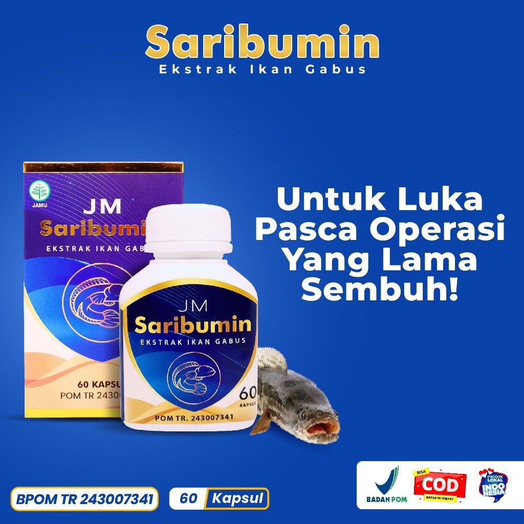 Jual Saribumin Kapsul Ekstrak Ikan Gabus Kutuk Channa Striata 60 Kapsul BPOM | Shopee Indonesia