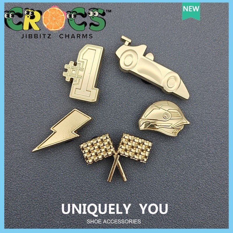 Jual Jibbitz crocs charm Metal Shoe Buckle Hole Shoe Accessories Golden ...
