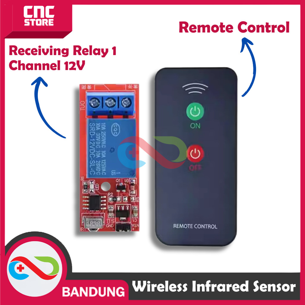 Jual Wireless Infrared Sensor Remote Control Receiving Relay 1 Channel ...