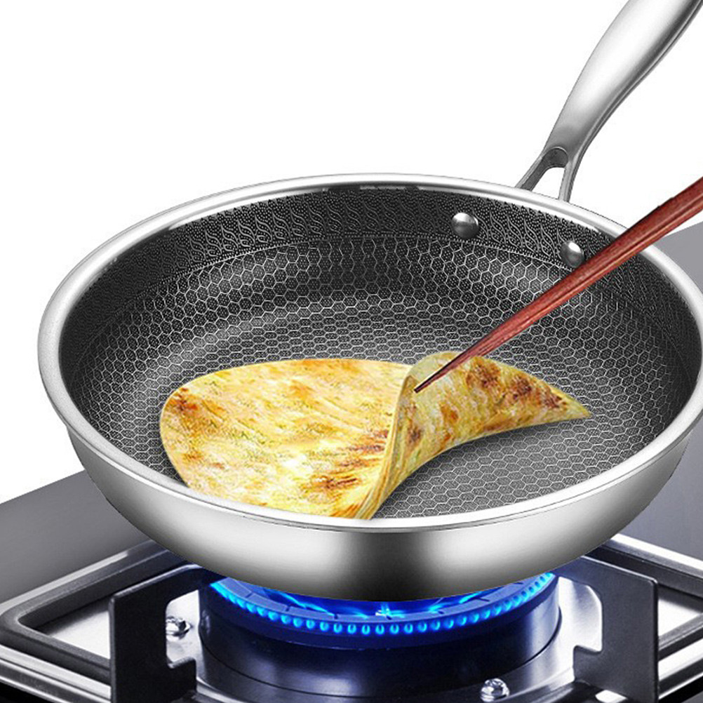 Jual Work on Portable Griddle Stainless Steel Wok Heavy Duty Pan Woks ...