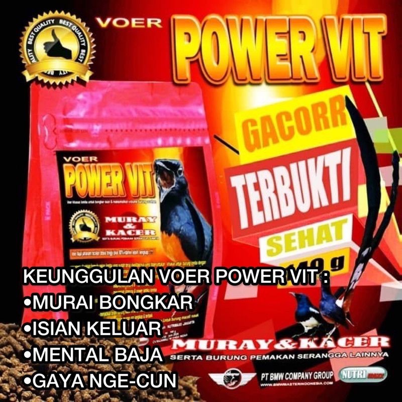 Jual Voer Power Vit Makanan Pakan Pur Burung Murai Vitamin Penggacor ...