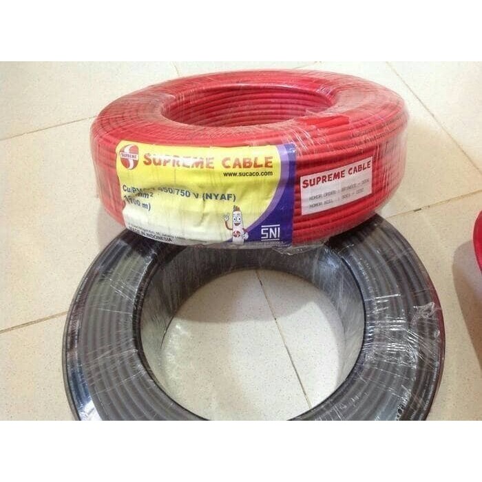 Jual KABEL SERABUT NYAF 10MM 1X10 MM SUPREME 1ROLL@50M METER | Shopee Indonesia