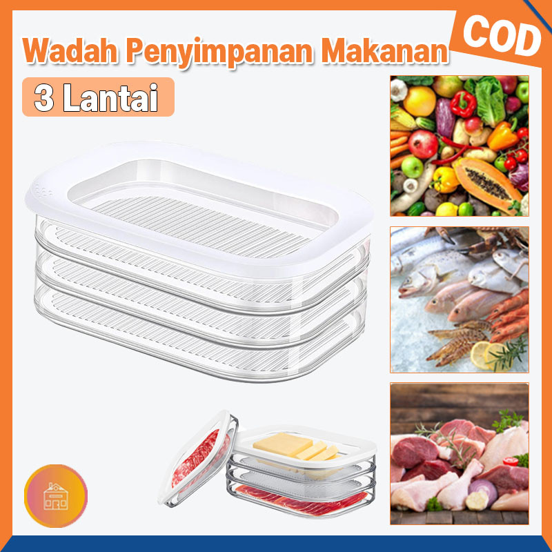 Jual 3 Lantai Wadah Penyimpanan Makanan Kotak Penyimpanan Makanan ...
