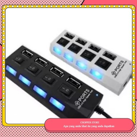 Jual USB Hub 4 Port Output On / Off Saklar 4 IN 1 2.0 Colokan Konektor Extender Flashdisk Mouse ...