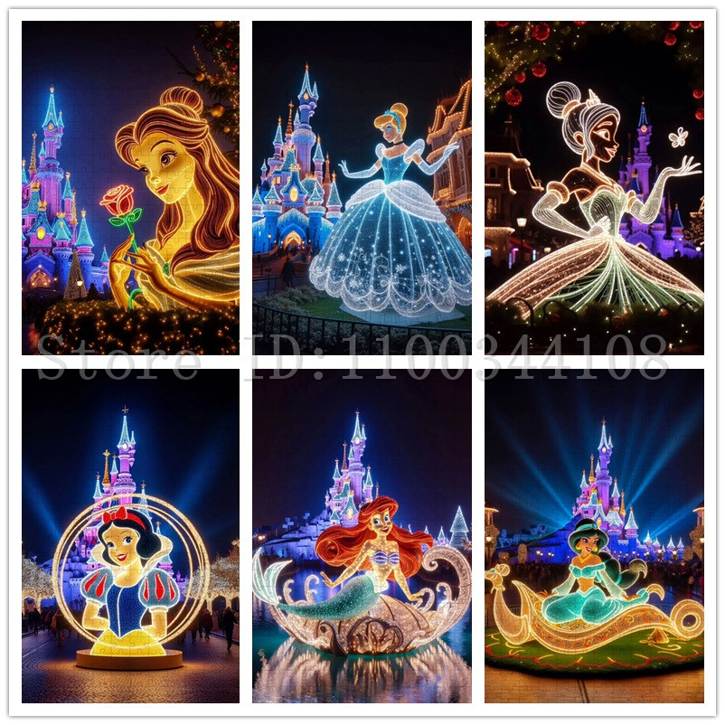 Jual Disney Princess Puzzles for Children Gifts Gift Snow White Mermaid ...