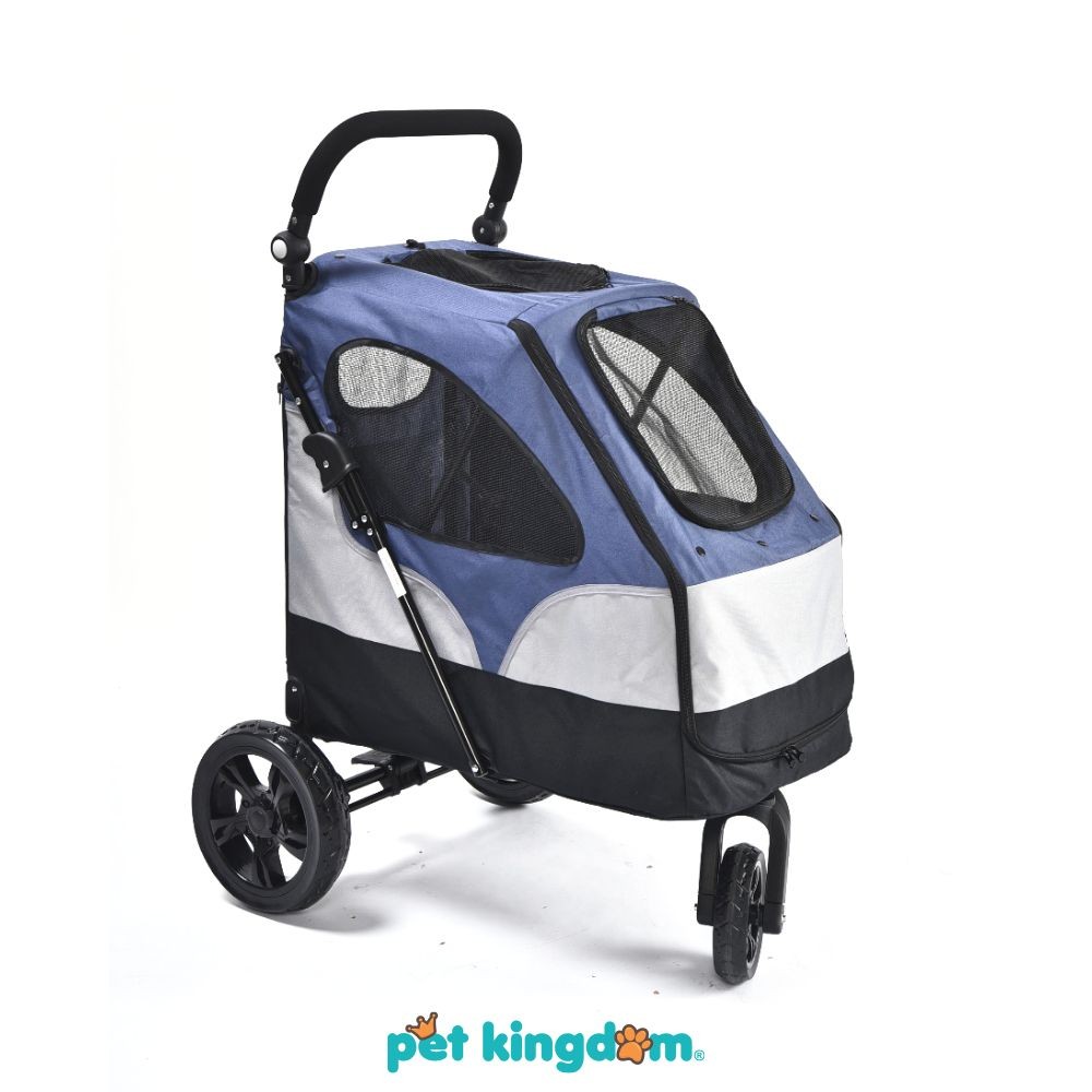 Jual Pet Kingdom Stroller Hewan Dengan 3 Roda - Biru Kereta Dorong ...