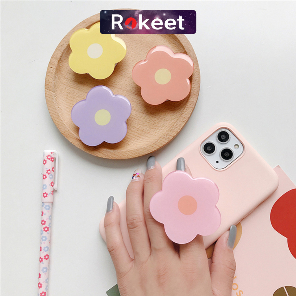 Jual Rokeet Griptok Akrilik Bunga Daisy Resin Aesthetic Phone Holder Akrilik Phone Stand HP ...