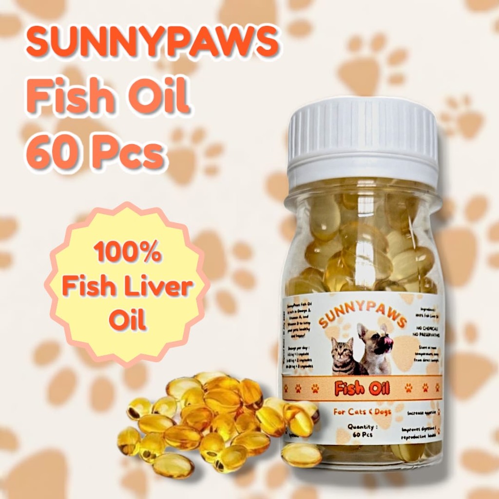 Jual SUNNYPAWS Fish Oil 60 Pcs for Pets Minyak Ikan untuk Anjing Kucing ...